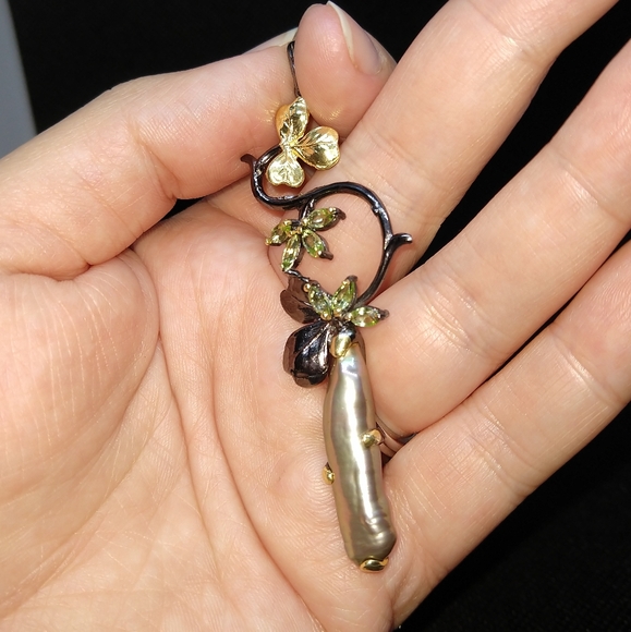 Jewelry | Natural Pearl Amethyst Art Pendant | Poshmark